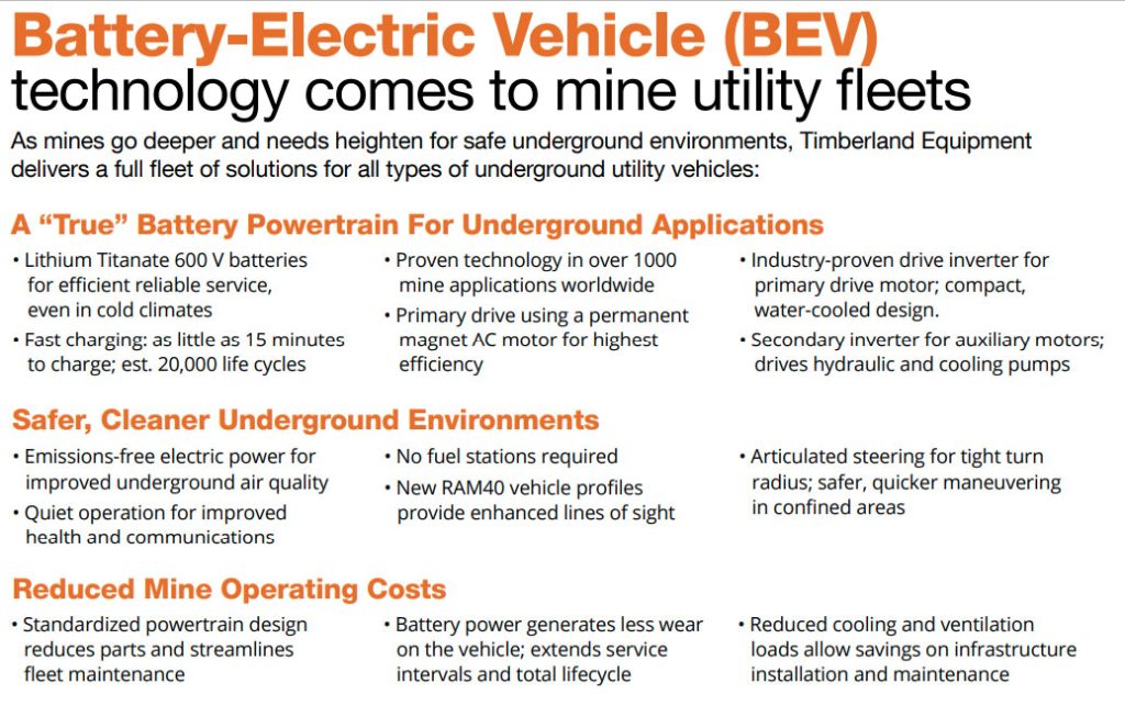 Battery Powered Vehicles (BEV) - Timberland Equipment - Engineered ...